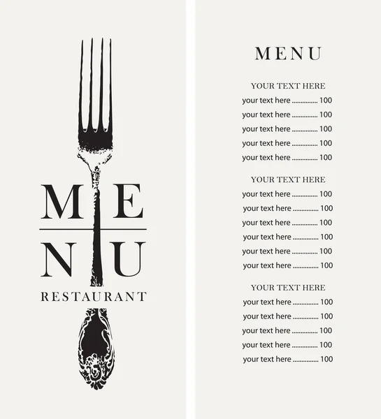 Menu for the restaurant with price list and toque Stock Vector by ...