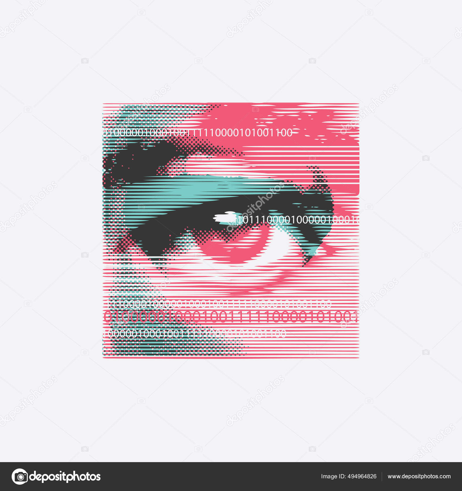Square Banner Poster Human Eye Eyebrow Close Made Colored Dots Stock ...