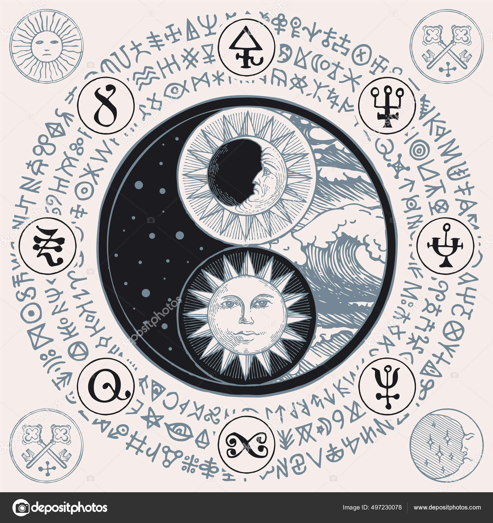 Ancient Sun And Moon Symbols