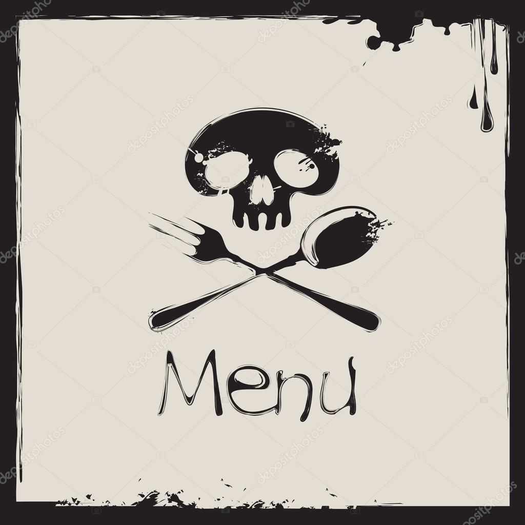 Menu with a human skull Stock Vector by ©paseven 58295003