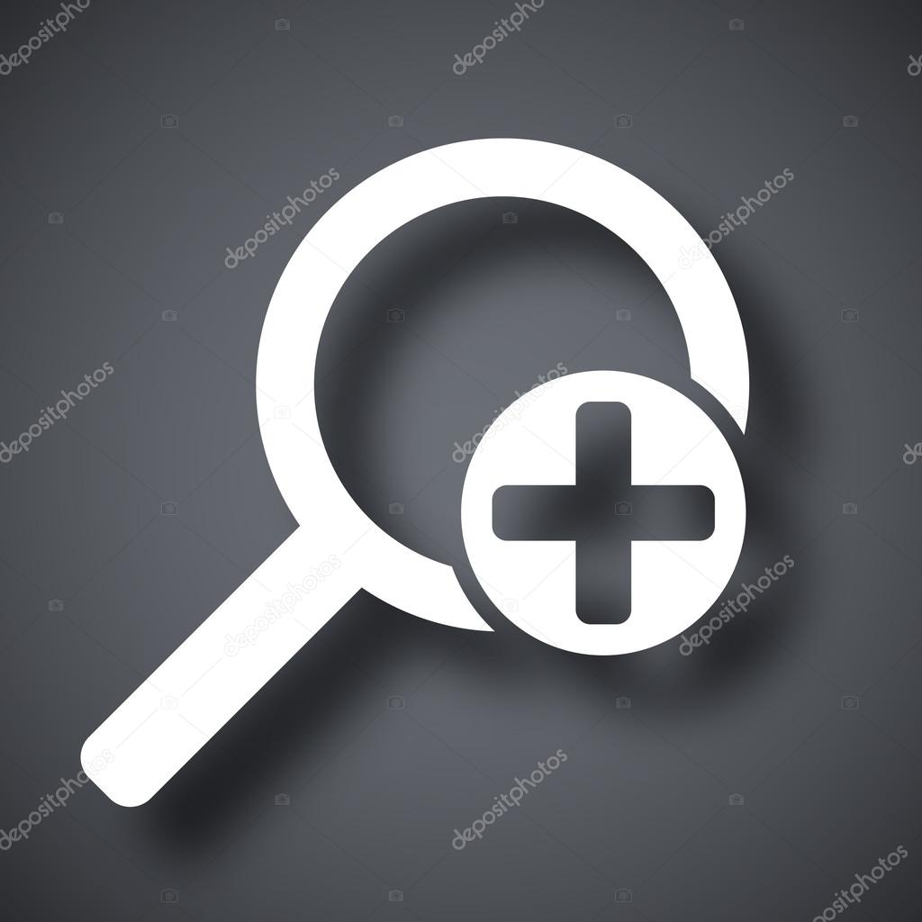 Magnifier icon with plus sign — Stock Vector © RealVector #59281353