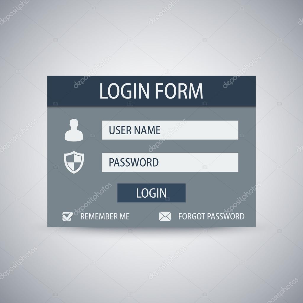 Web login form template Stock Vector Image by ©RealVector #79035772