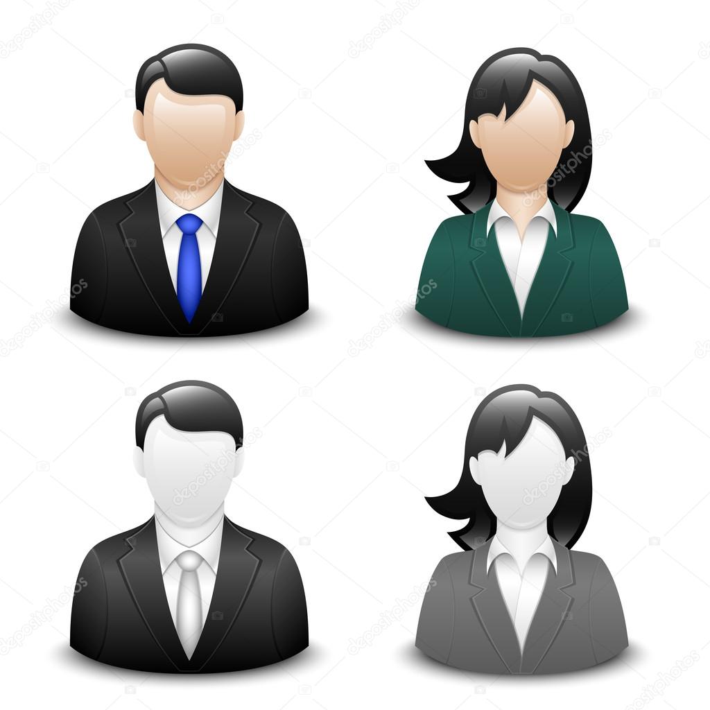 Male And A Female Business Icons — Stock Vector © Realvector 79035774