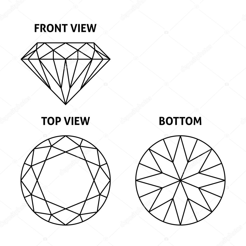 Diamond Top View Vector
