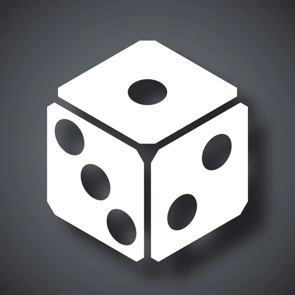 Dice icon in flat style with long shadow on transparent background ...