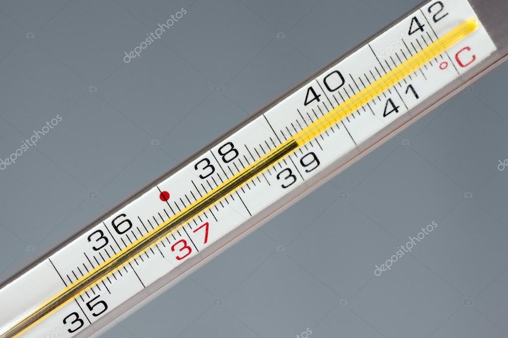 Thermometer shows fever — Stock Photo © gyurma #109330028
