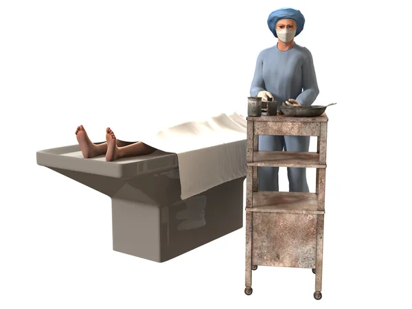 3d render of nurse and dead body in morgue — Stock Photo © bulathard ...