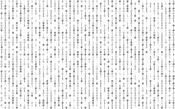 Binary Code White Background Running Digits Concept Falling Numbers ...