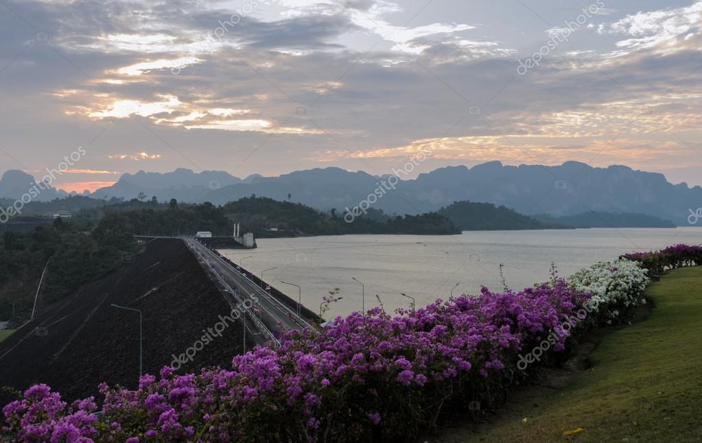 Ratchaprapha Dam in Surat Thani province,Thailand Stock Photo by ...