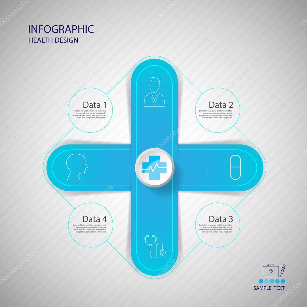 Vector plus sign infographic. Medical healthcare concept. — Stock ...