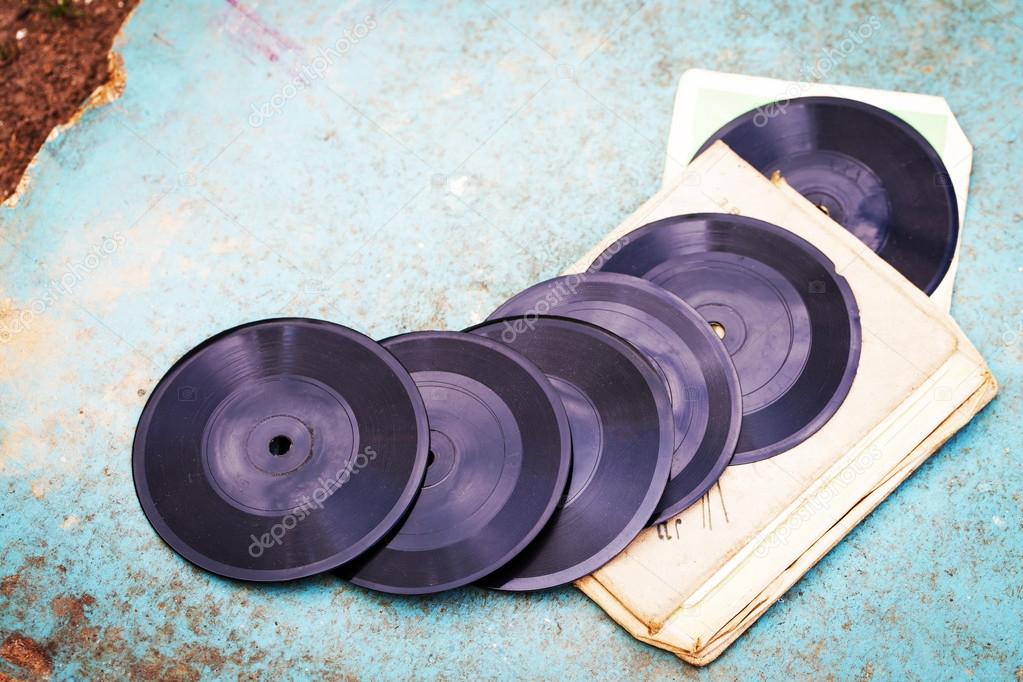 Old vinyl records Stock Photo by ©avgustin 57765947