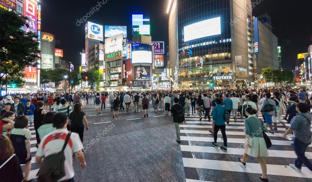 Shibuya crowd and illuminated signs – Stock Editorial Photo © Saaaaa ...
