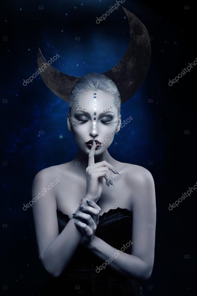 Beautiful moon girl Stock Photo by ©Svetography 100869460
