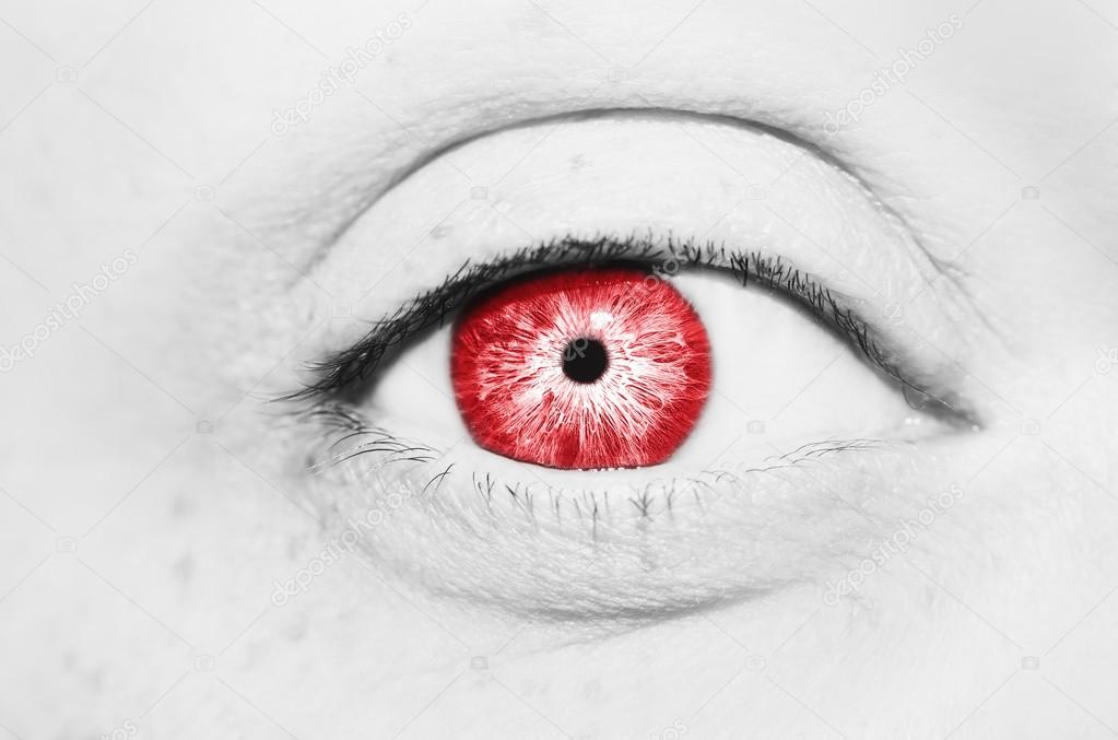 Beautiful insightful look red eyes — Stock Photo © Viculia #96373116