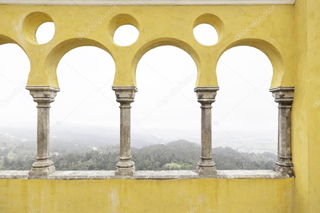 Ancient yellow arches in the Palacio da Pena Stock Photo by ©esebene ...
