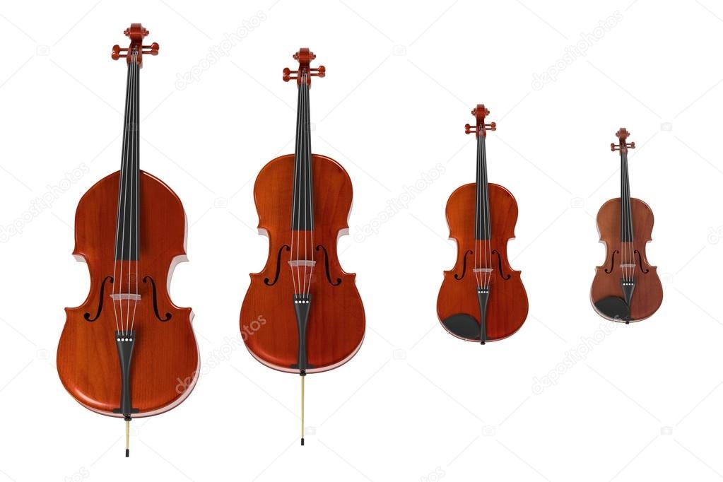 3D-weergave van muzikale strijkinstrumenten — Stockfoto © 3drenderings ...