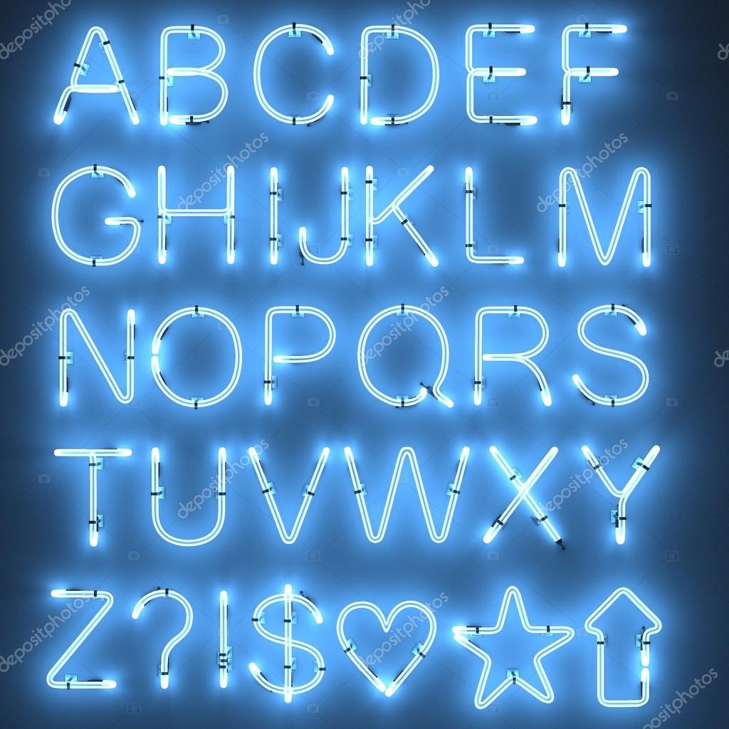 Neon lights - alphabet — Stock Photo © 3drenderings #75732289