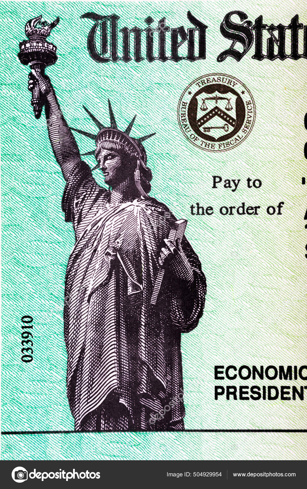 Treasury Government Stimulus Check — Stock Photo © arak7 #504929954