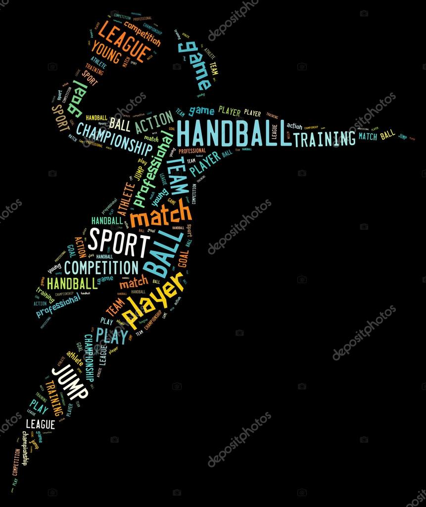 Handball pictogram on dark background Stock Photo by ©seiksoon 78221976