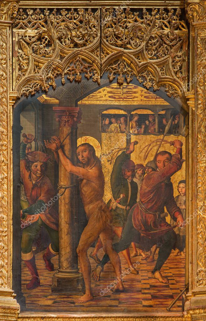 AVILA, ESPAÑA, 18 DE ABRIL DE 2016: La pintura de La Flagelación en el ...