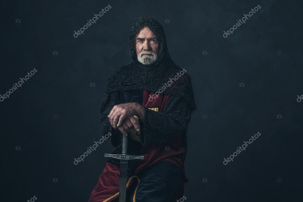 Knight with beard in hauberk Stock Photo by ©ysbrand 114700968