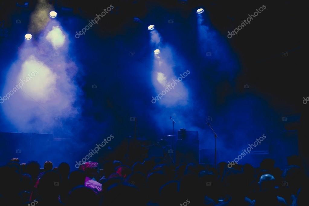 Empty Concert Stage With Crowd