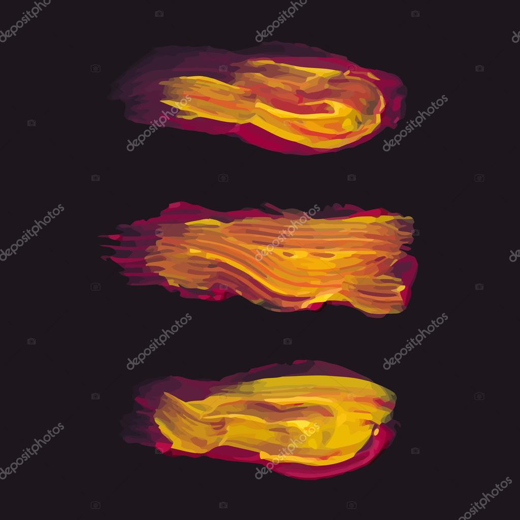 Vector handmade oil brush strokes for your design on black background ...