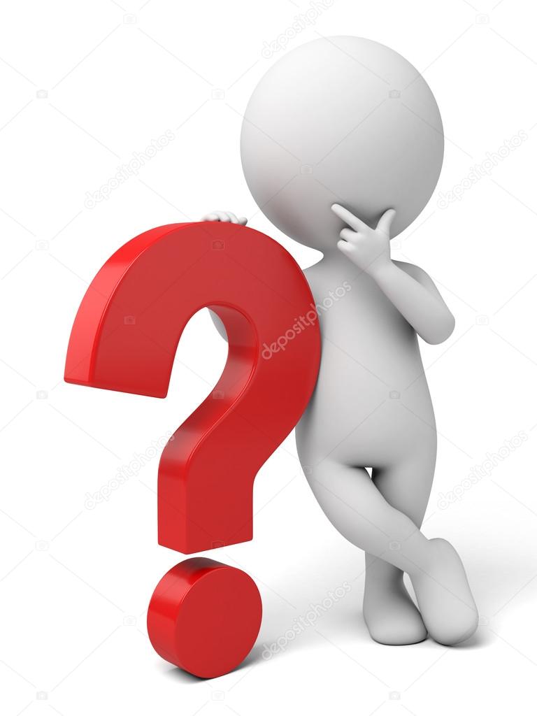 Doubt, question, 3d man — Stock Photo © bluecups #89821436