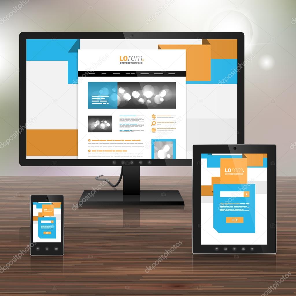 Corporate template design with applications Stock Vector by ...