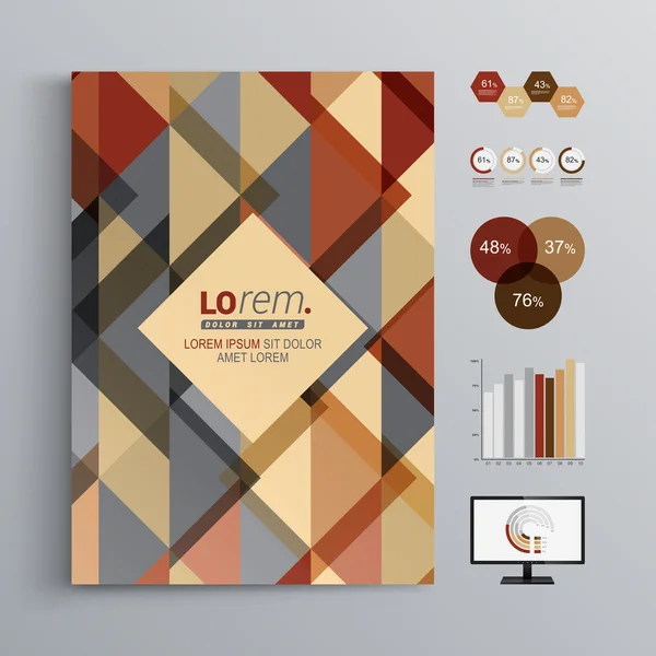 Clean brochure cover template with blured city landscape letter and pen ...