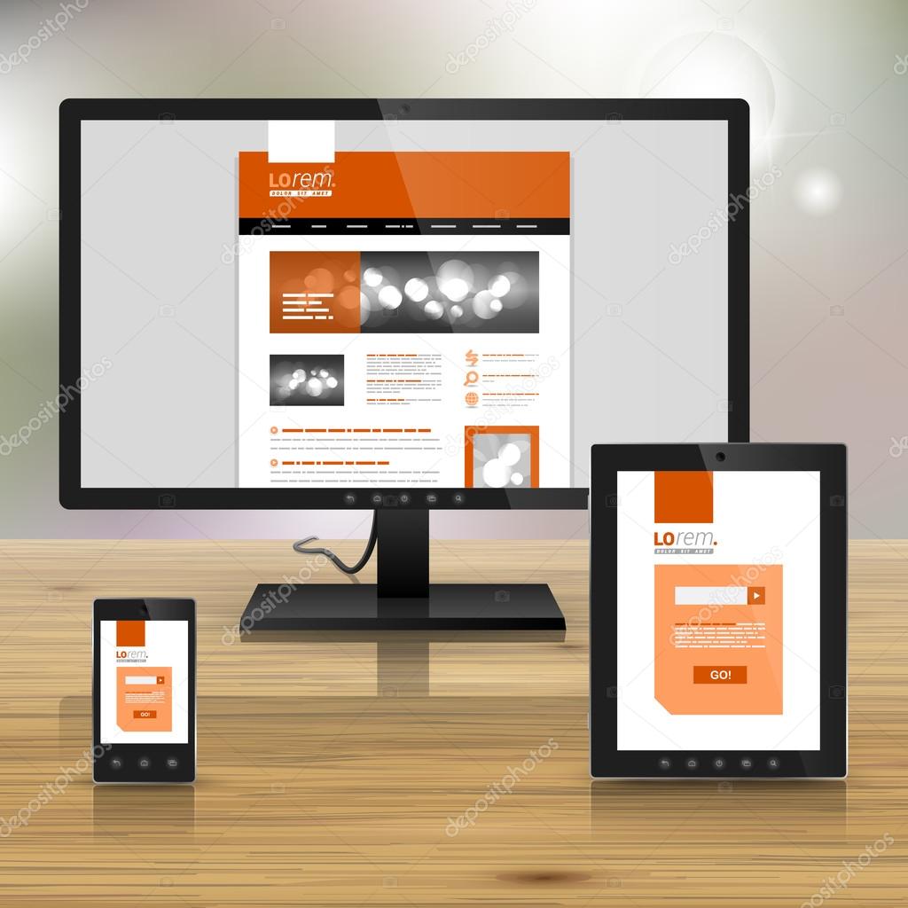 Corporate template design with applications Stock Vector Image by ...