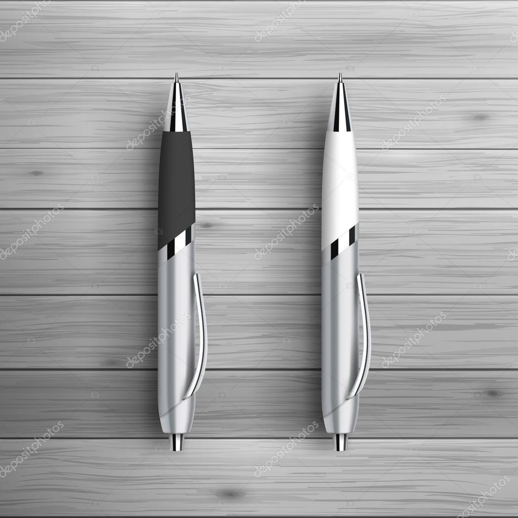 Two blank ball pens Stock Vector Image by ©Kenterville #90619536