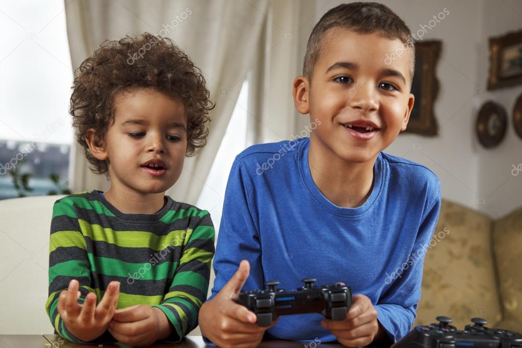 Two Boys Playing Video Games