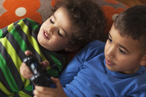 Two Friends Playing Video Game - Stock Image - Everypixel