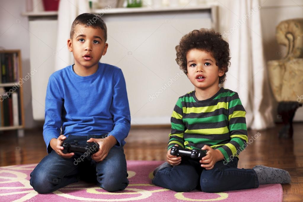 Two Friends Playing Video Games