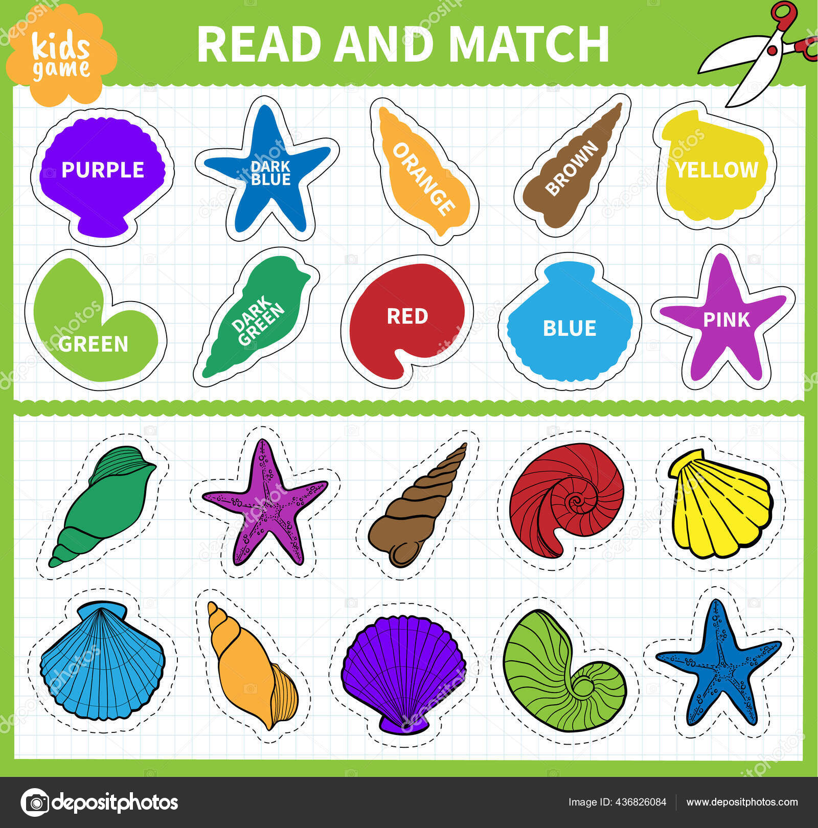 Children board game cut and find for preschoolers and primary school ...