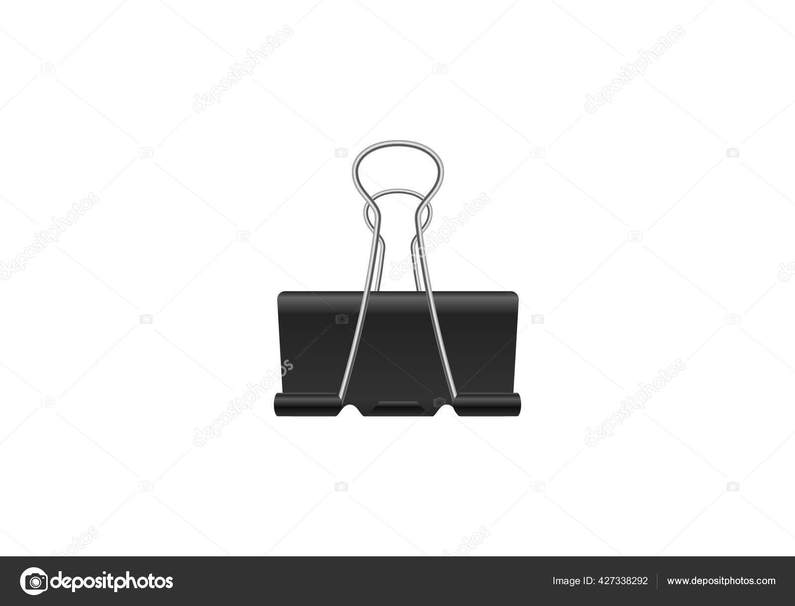 Realistic Vector Binder Clip Isolated White Background Stock Vector by ...