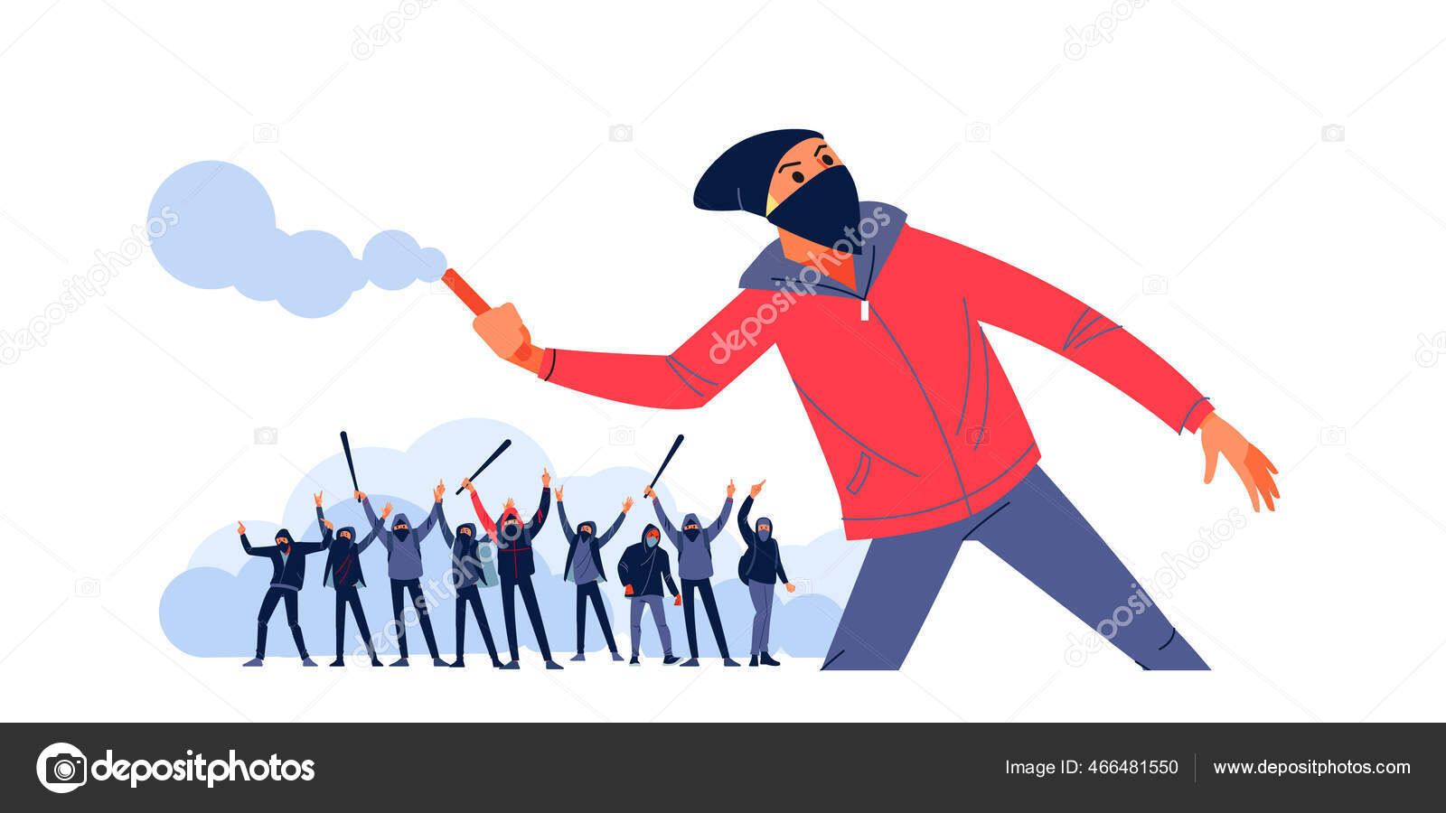 Protester throws stones and smoke bombs toward police during street ...