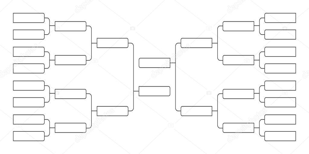 16 takım turnuva braket şampiyonluğu şablonu düz stil tasarım çizimi ...