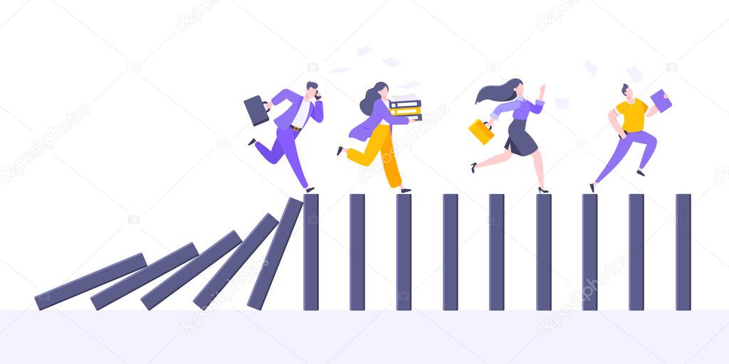 Efecto domin o cobard a empresarial met fora vector ilustraci n ...