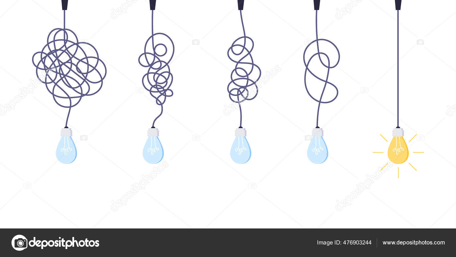 Chaos simplifying, problem solving and business solutions idea searching concept vector ...