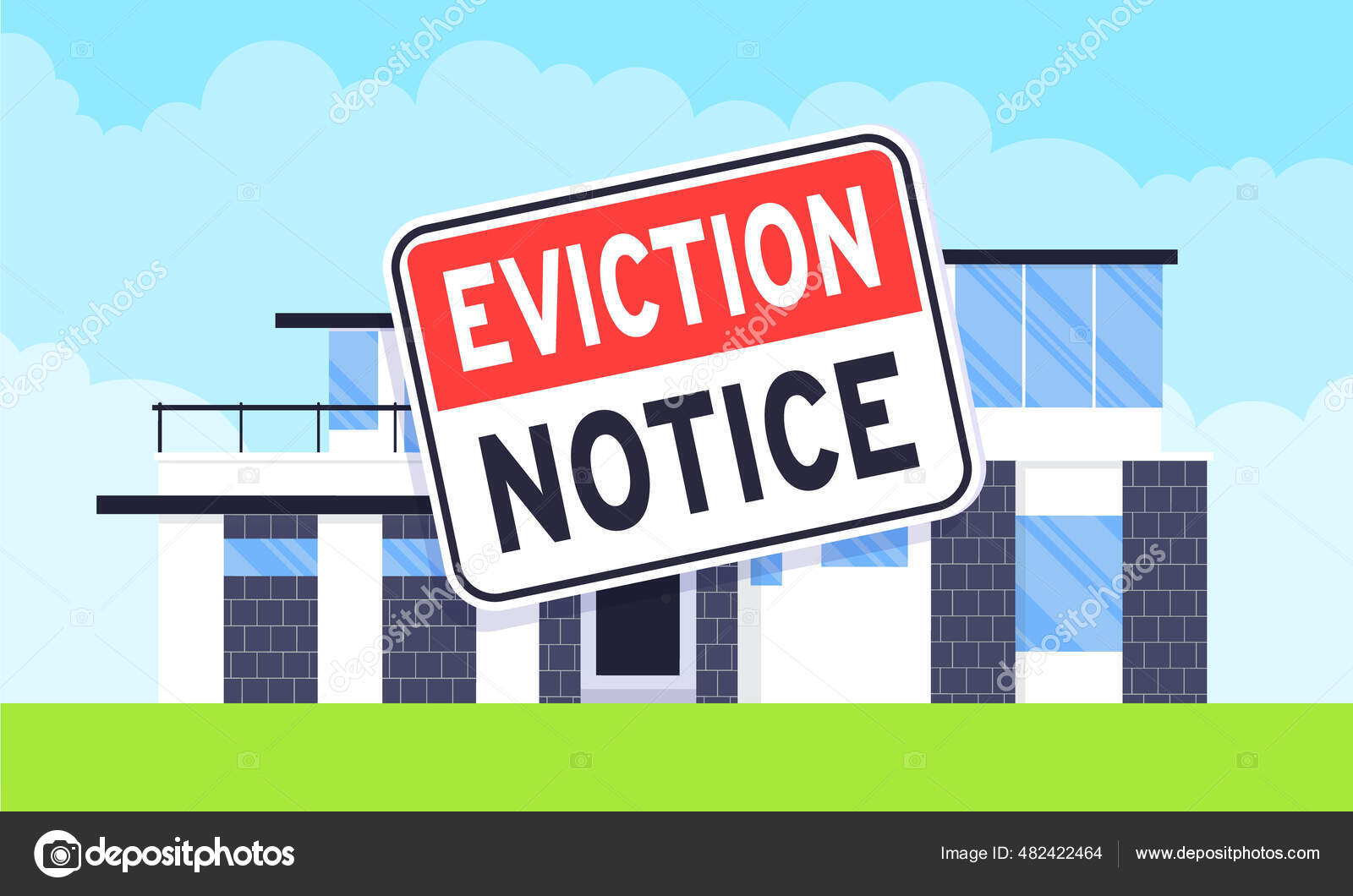 Image vectorielle Avis d'expulsion de la maison document légal icône ...