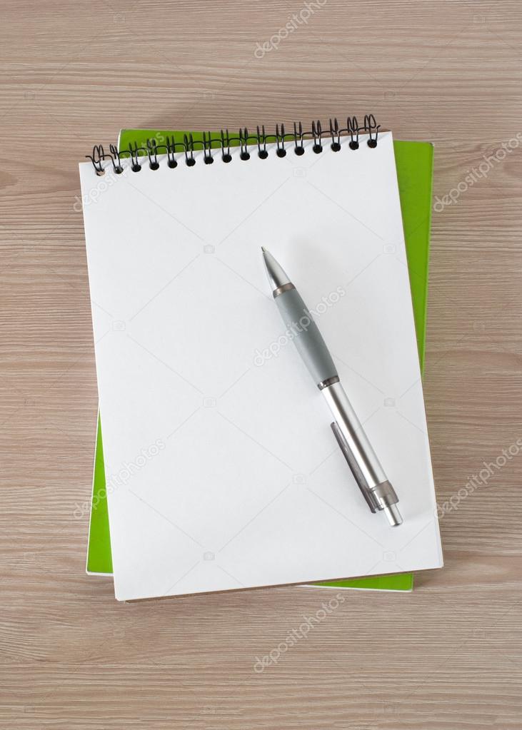 Blank notepad on office table — Stock Photo © Nadianb #105891140