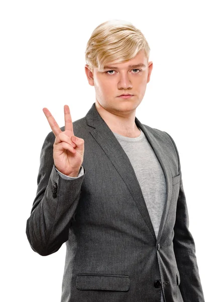 Man showing victory sign Stock Photo by ©seenaad 82421964