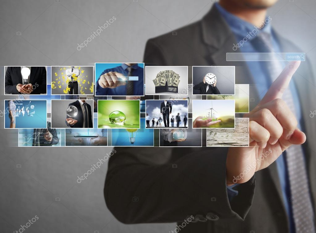 Hand reaching images streaming from the deep — Stock Photo ...