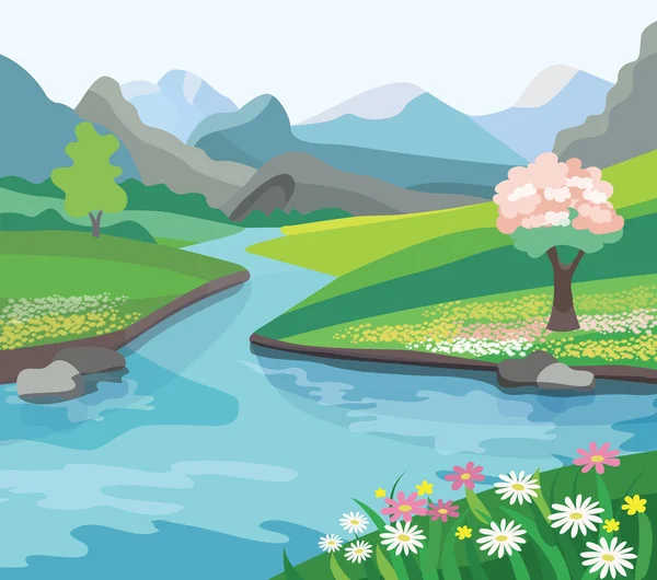 Spring landscape clipart Vector Art Stock Images | Depositphotos