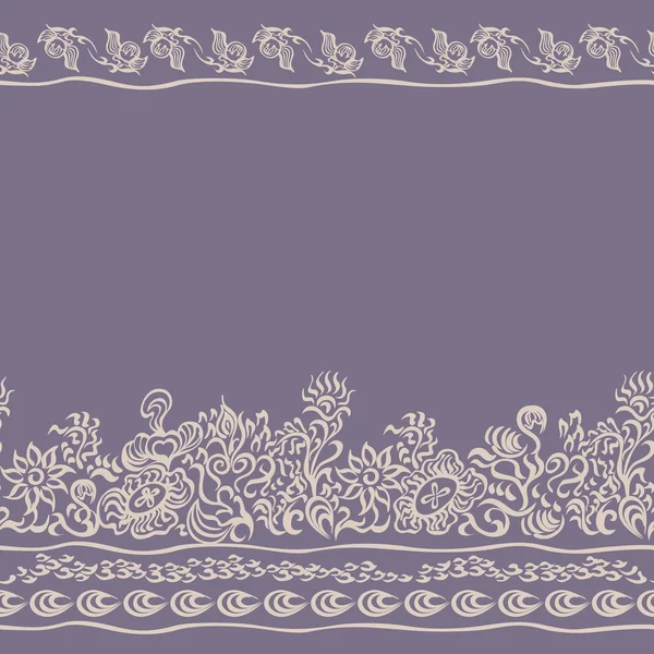 Seamless border floral pattern edge fabric - Stock Image - Everypixel