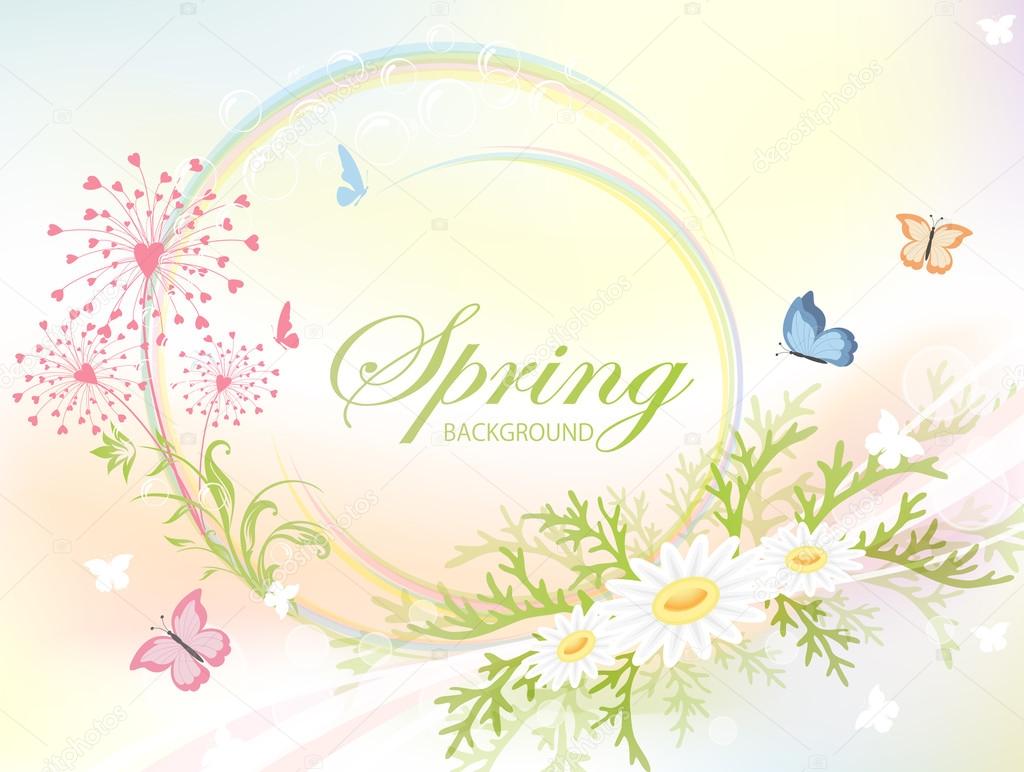 Abstract spring background with flowers Stock Illustration by ©losw ...