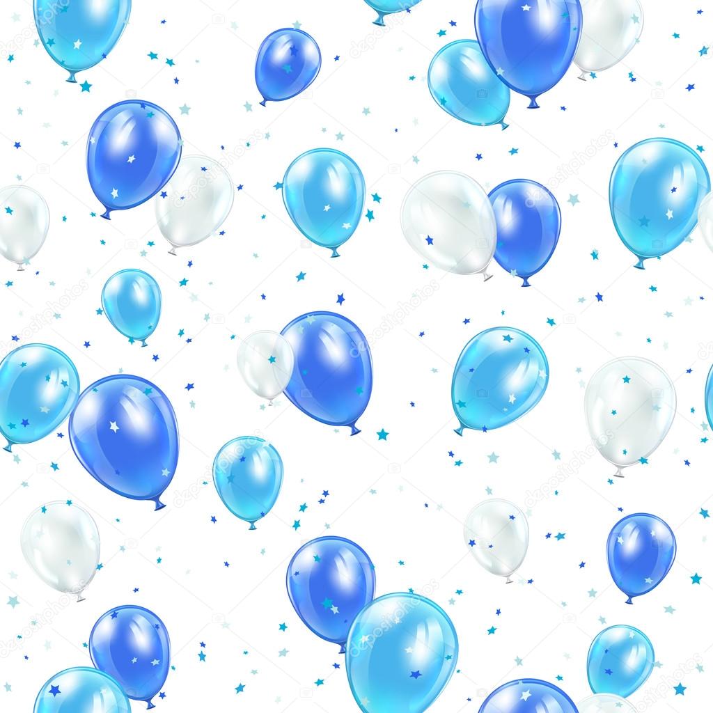 Fondo transparente con globos azules — Vector de stock © losw #72748303