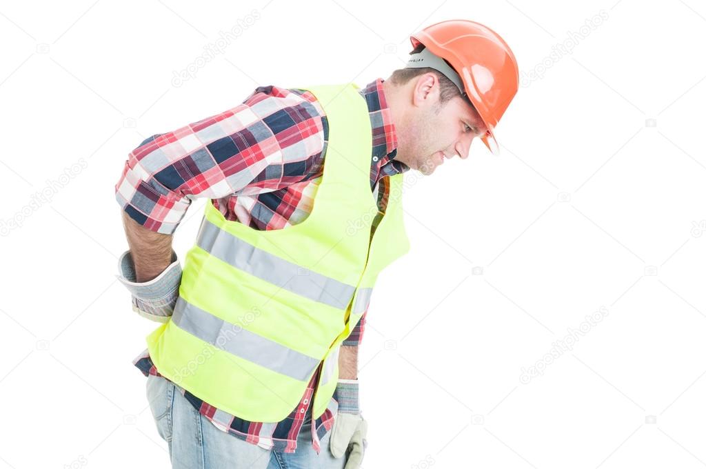 Young constructor suffering form back pain Stock Photo by ©catalin205 117649316